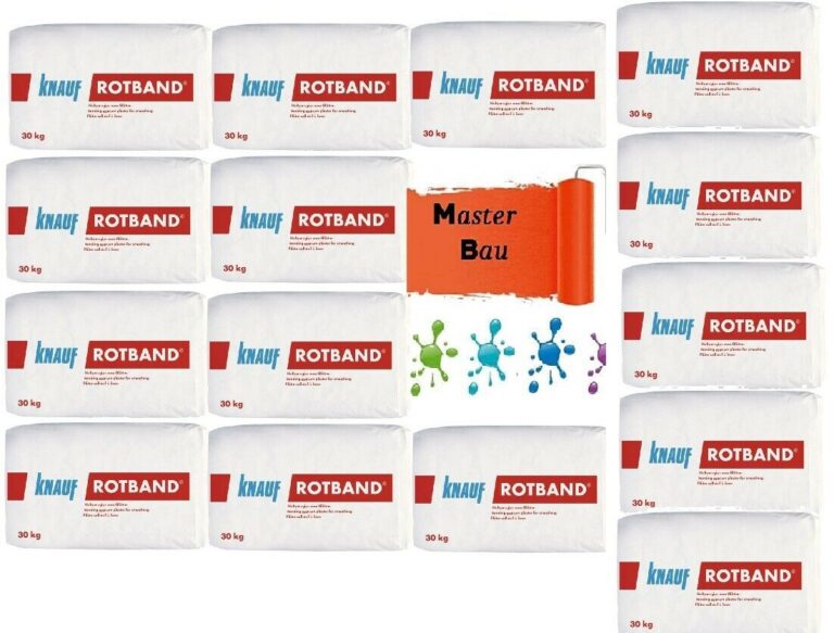 15x Knauf Rotband Haftputzgips 30KG Innenputz Gipsputz für Wand ...